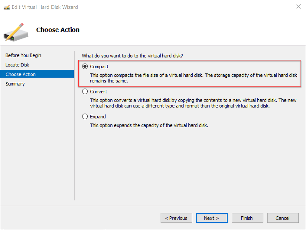 How to Compact Hyper-V Windows VHD Disk File
