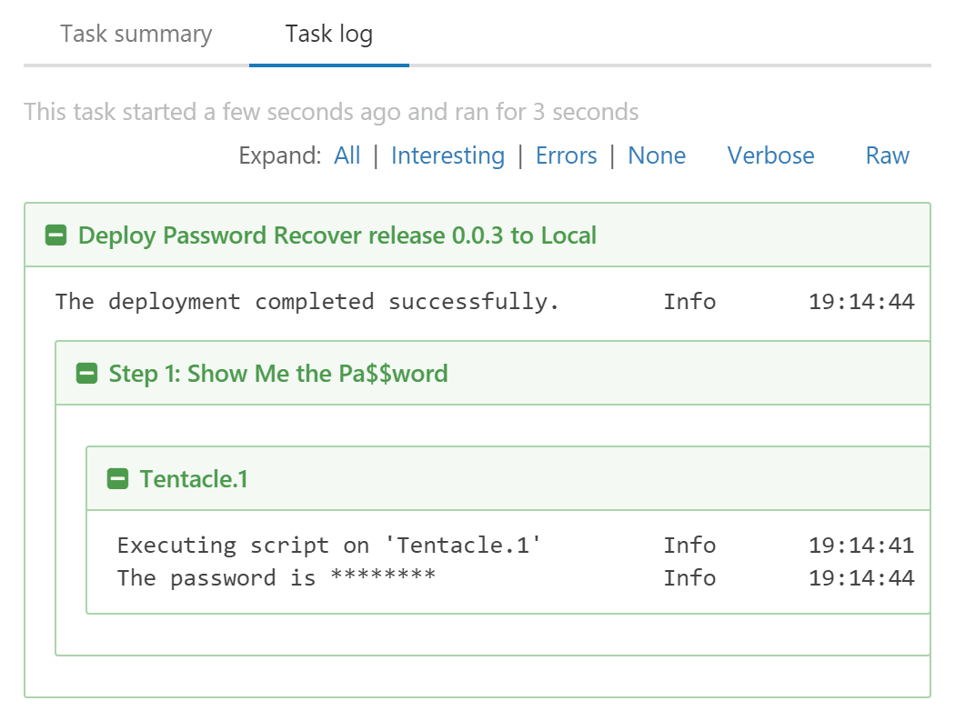 How to Display Value of Sensitive Variable in Octopus Deploy
